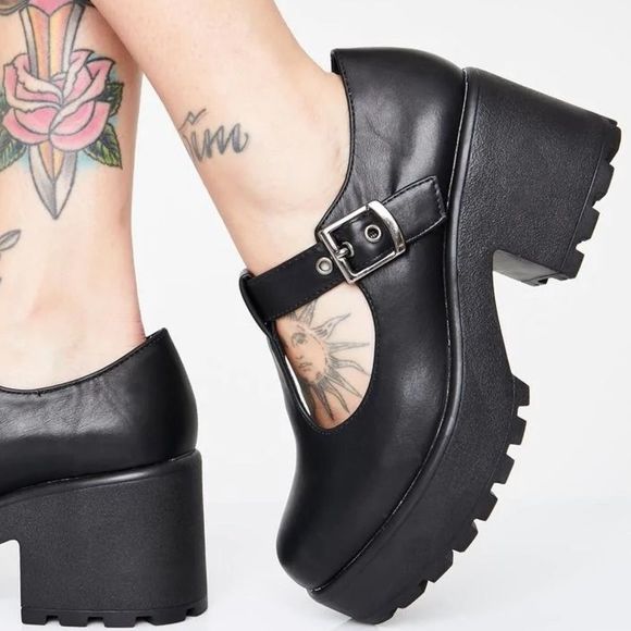 Dolls Kill | Shoes | Koi X Dolls Kill Tstrap Mary Janes Goth Matte ...